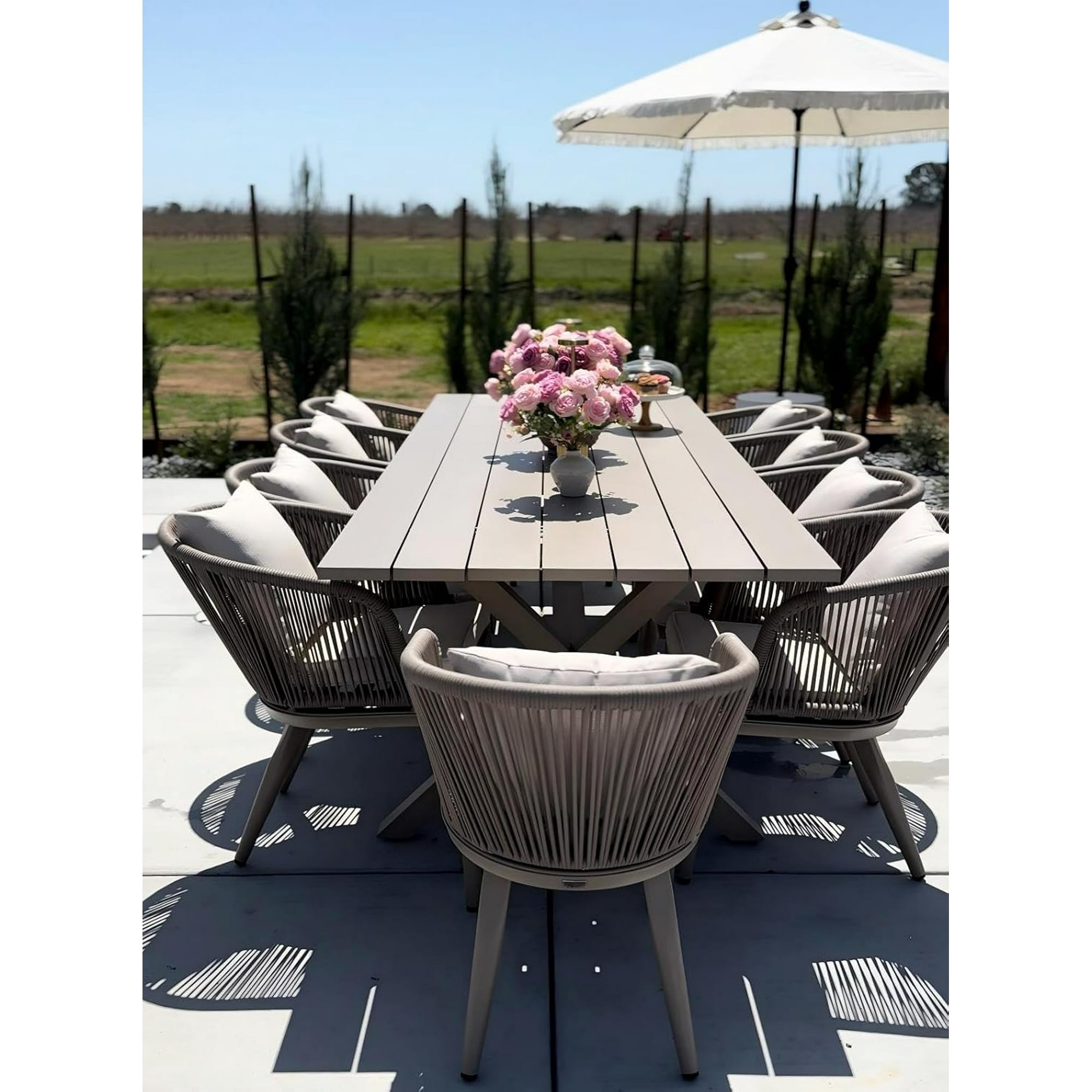 Click here for Purple Leaf 11 Pieces Patio Dining Set  Rectangula... prices