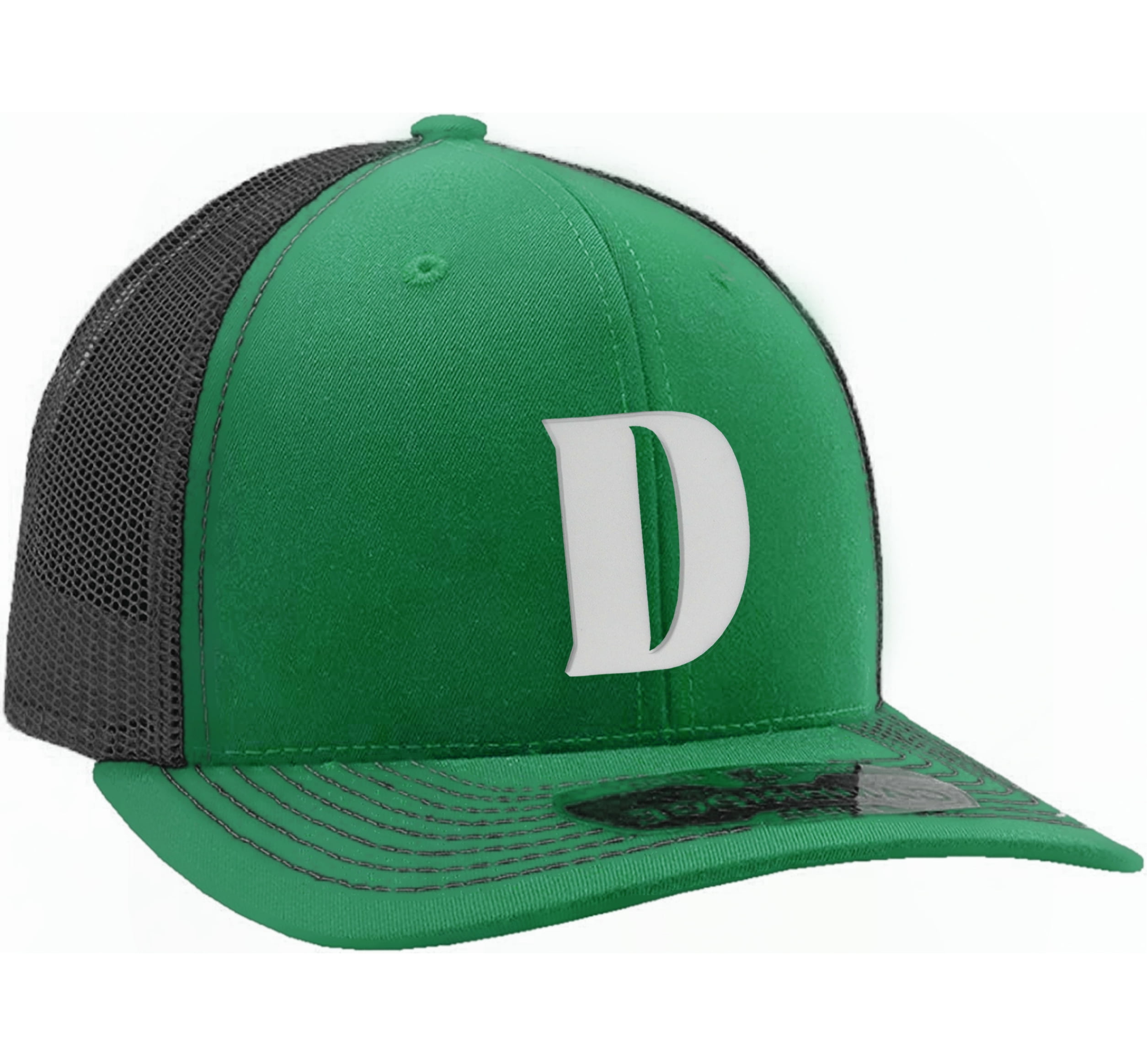 Daxton Baseball Trucker Hat 3D Capital Alphabet Letters Structured Mid ...