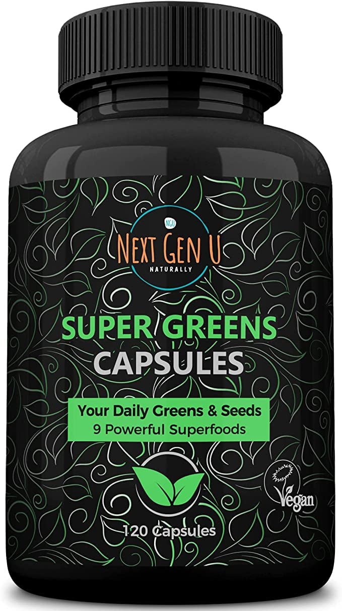 NGU Greens Superfood Dietary Supplement for Immune Support, 120 Vegan ...