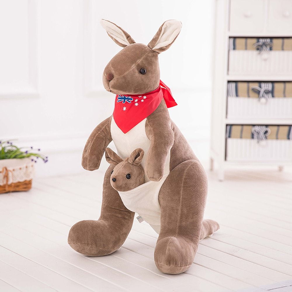 Kawaii Cute Scarf Kangaroo Plush doll Mom Baby Kids Cartoon Home Decor Birthday Gift Parent ...