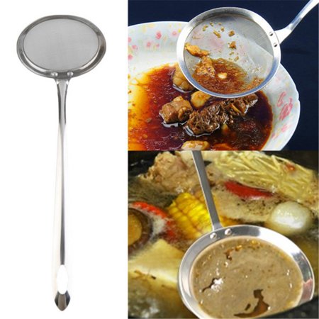 Stainless Steel Skimmer Spoon with Handle for Hot Pot Fat Fine Mesh ...