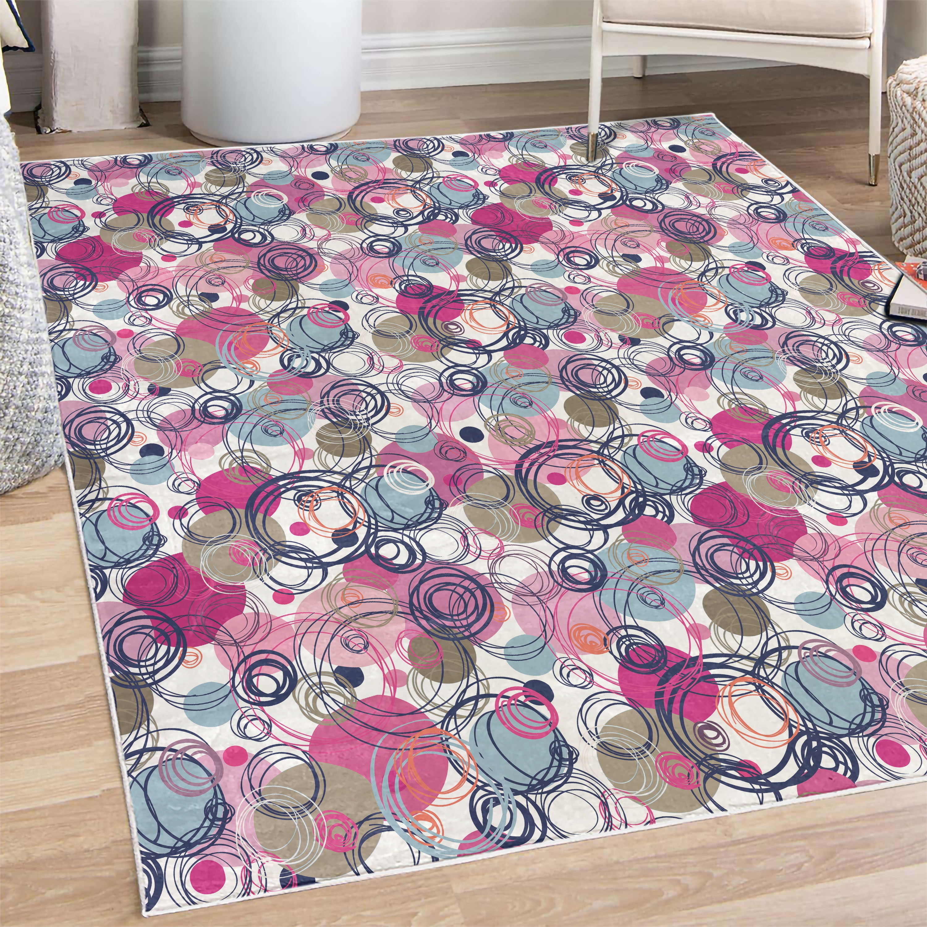 Abstract Decorative Rug, Hand Drawn Sketchy Geometrical Retro Modern ...