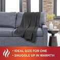 Sunbeam Grey Flannel Fleece Electric Heated Throw, 50" x 60", 3 Heat ...