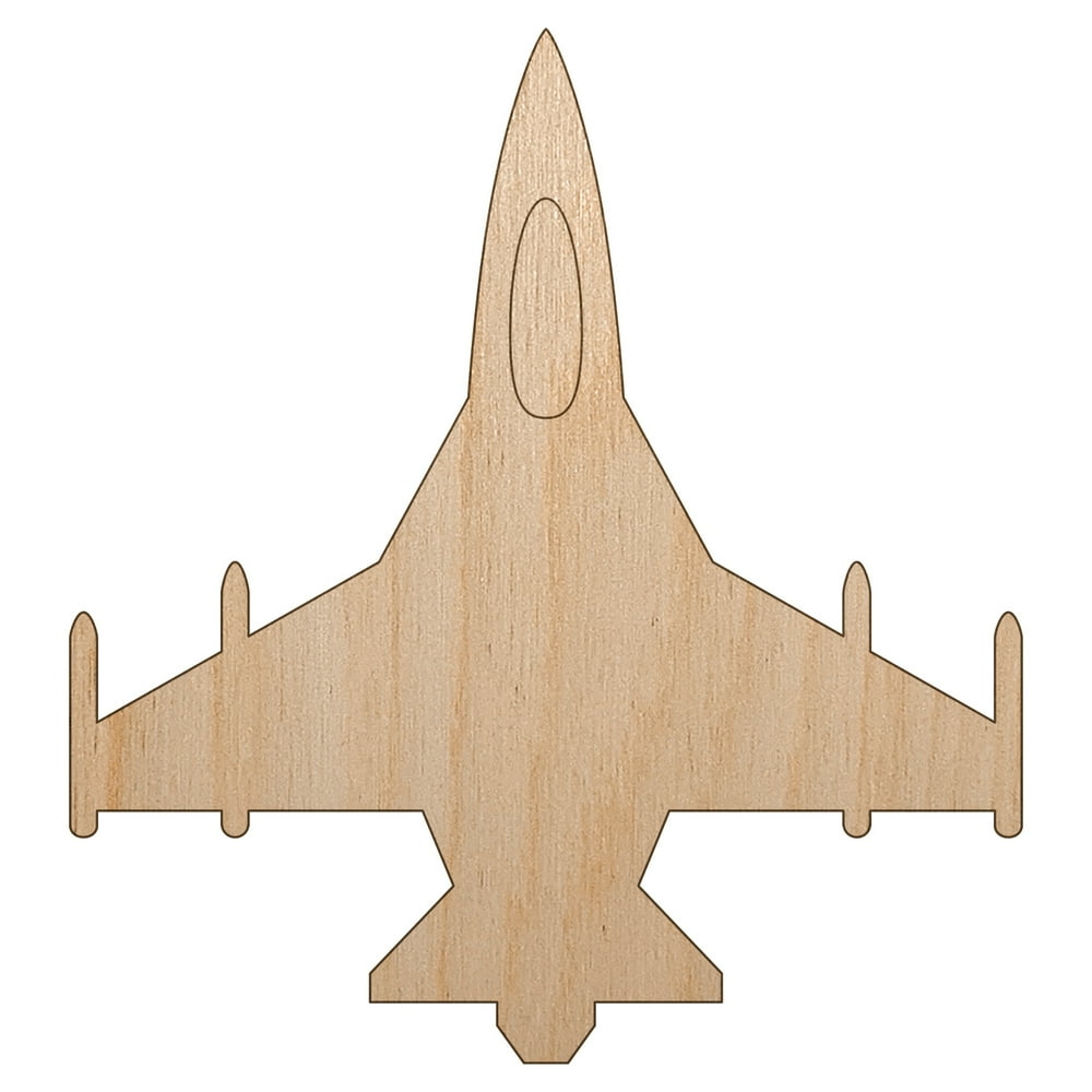 Fighter Jet Military Airplane Wood Shape Unfinished Piece Cutout Craft ...