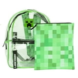 Bioworld Minecraft 17" Clear Plastic Backpack, Removable Laptop Pocket ...