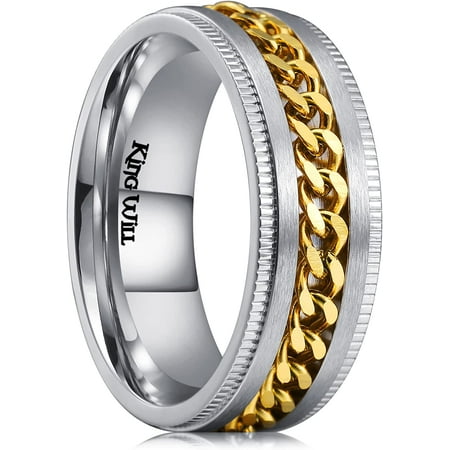 King Will Intertwine 8mm Spinner Ring Stainless Steel Fidget Ring ...