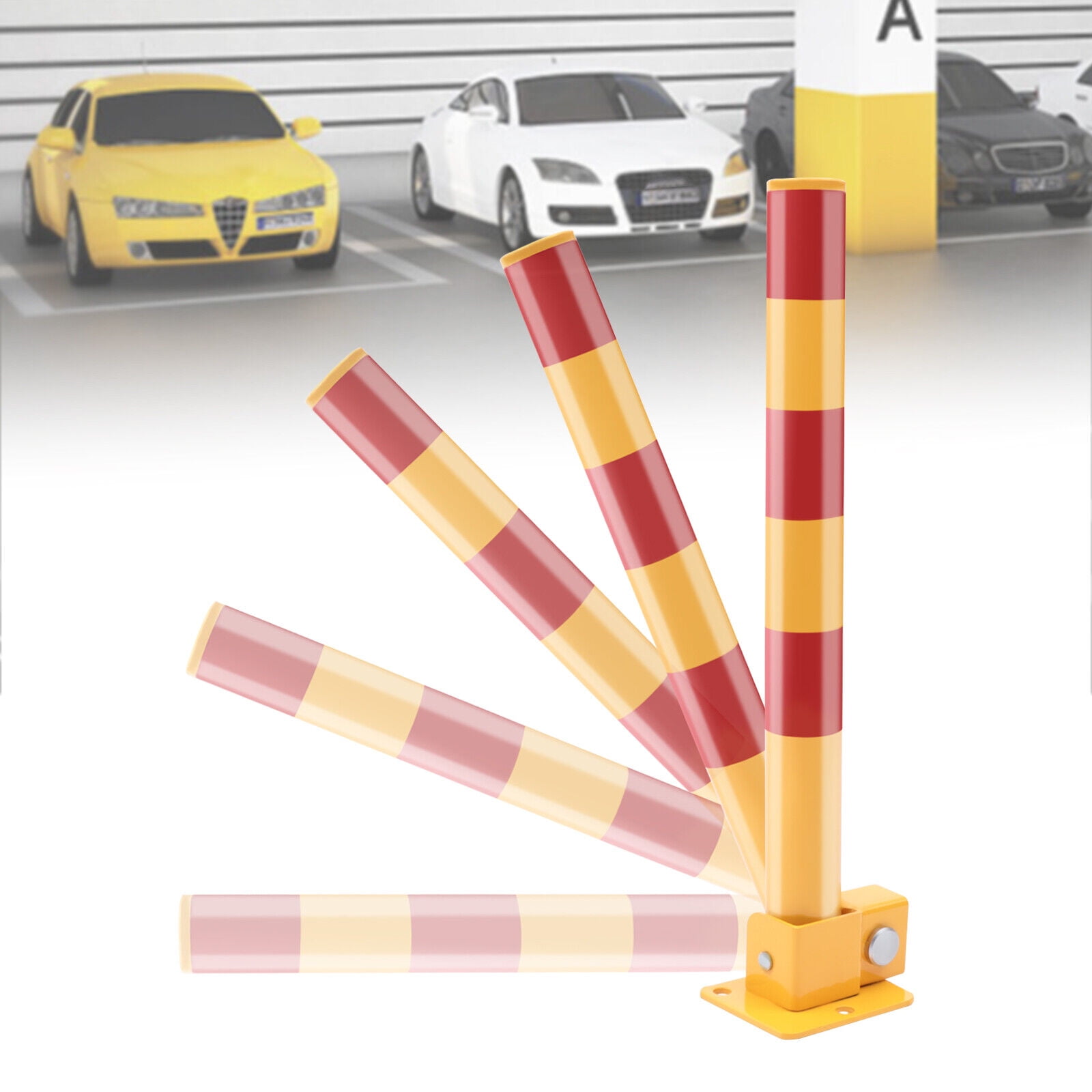 TOOL1SHOoo Spring Parking Post, Driveway Parking Pile Heavy Metal ...