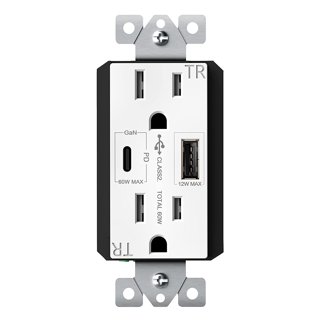 Hubbell Tamper Resistant Usb Charger Duplex Receptacle, 15 Amp, Ivory ...