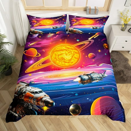 YST Solar System Duvet Cover Queen Kids Boys Sun And Moon Bed Set ...