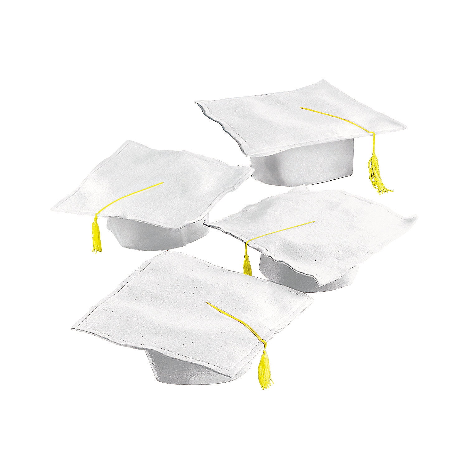White Felt Graduation Caps Party Wear 12 Pieces