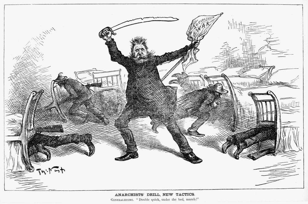 Johann Joseph Most /N(1846-1906). German Anarchist. A Cartoon Comment ...