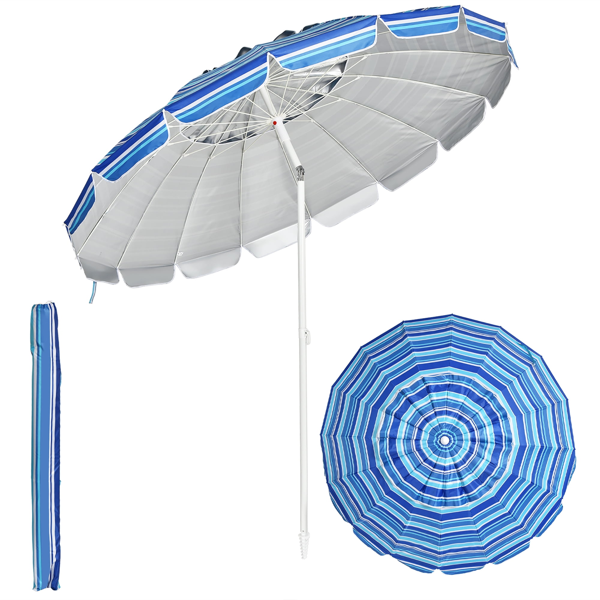 Click here for Costway 8 Ft Beach Umbrella Outdoor Tilt Sunshade... prices