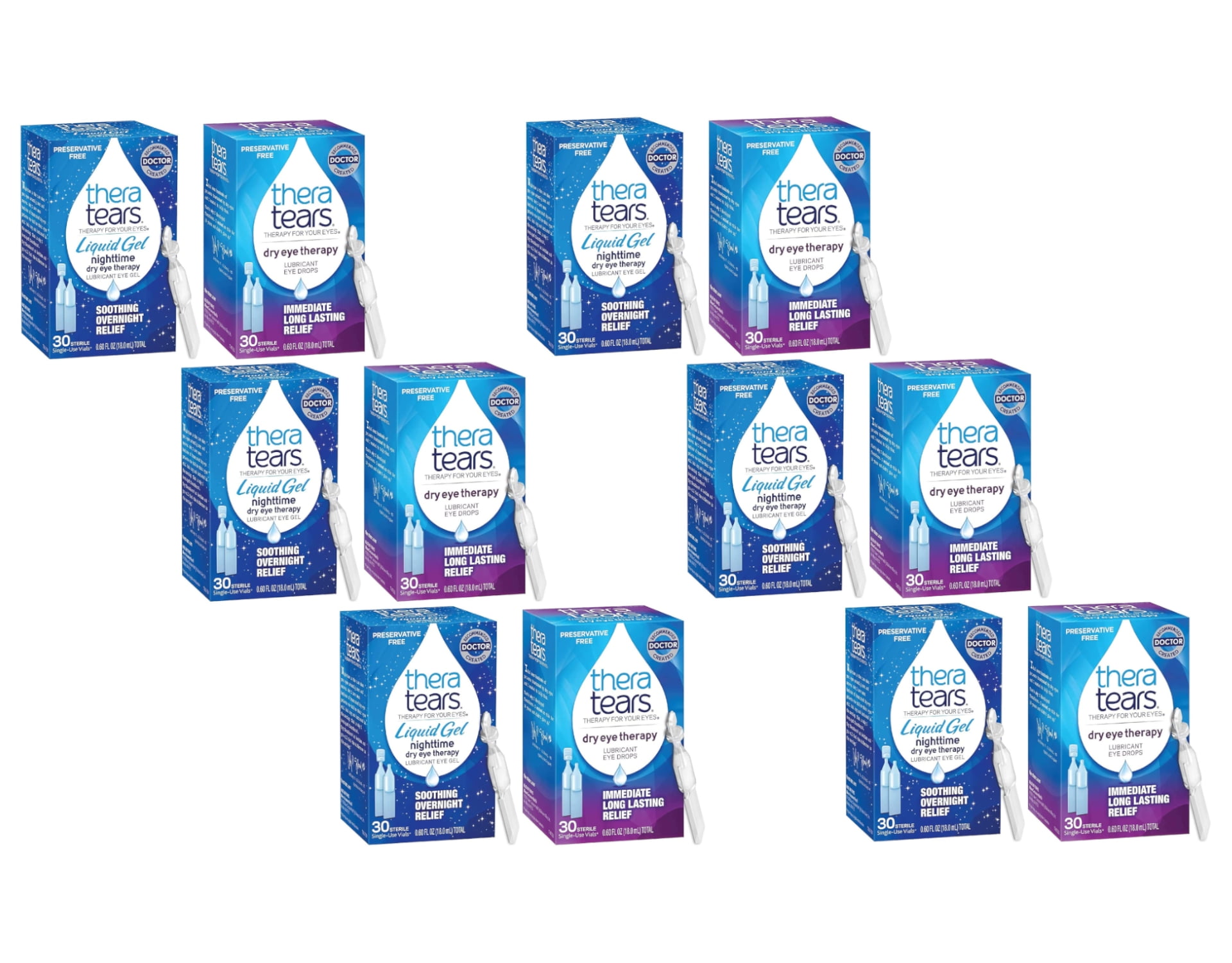 Thera Tears Dry Eye Therapy Lubricant Eye Drops & Nighttime Eye Gel .6 ...