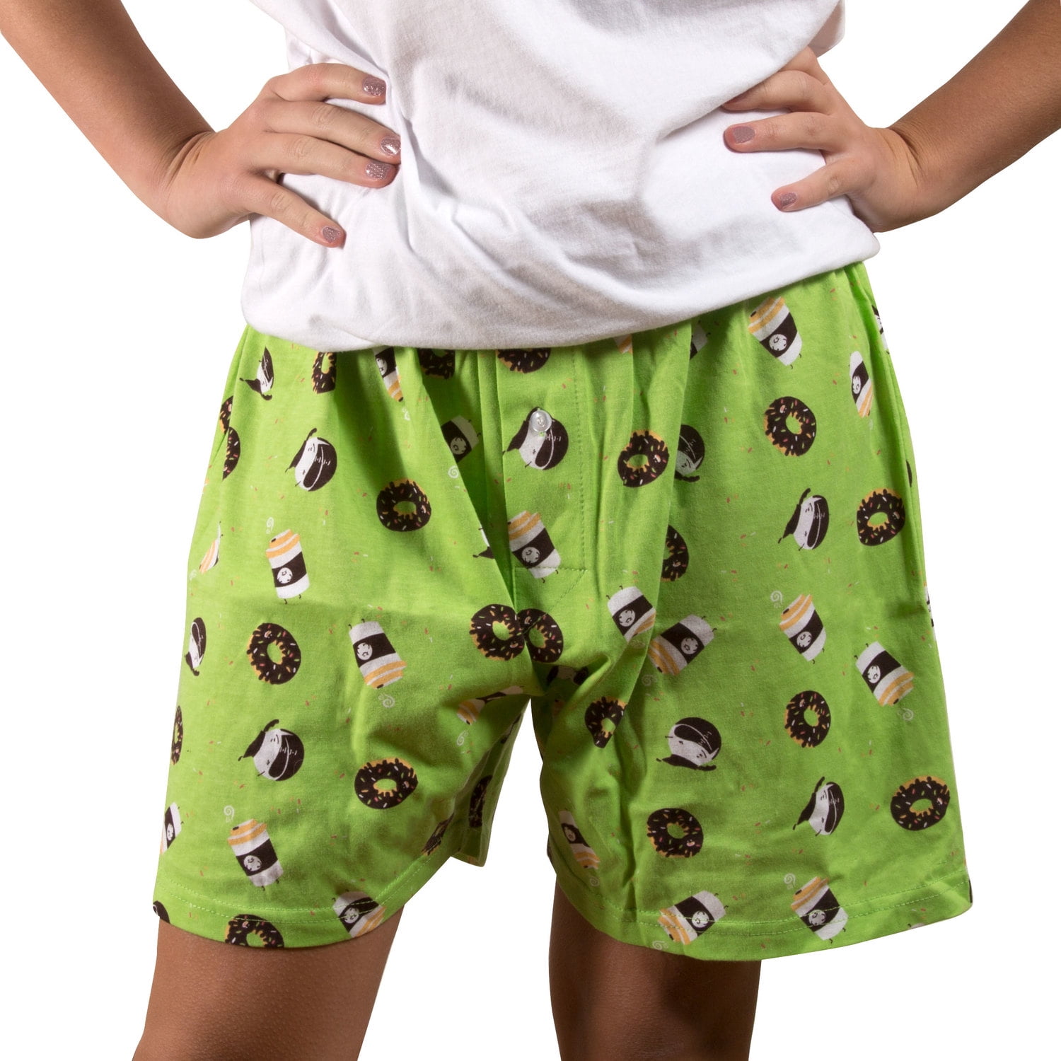 Pavilion - Donuts & Coffee Unisex PJ Boxer Shorts - Medium - Walmart.com
