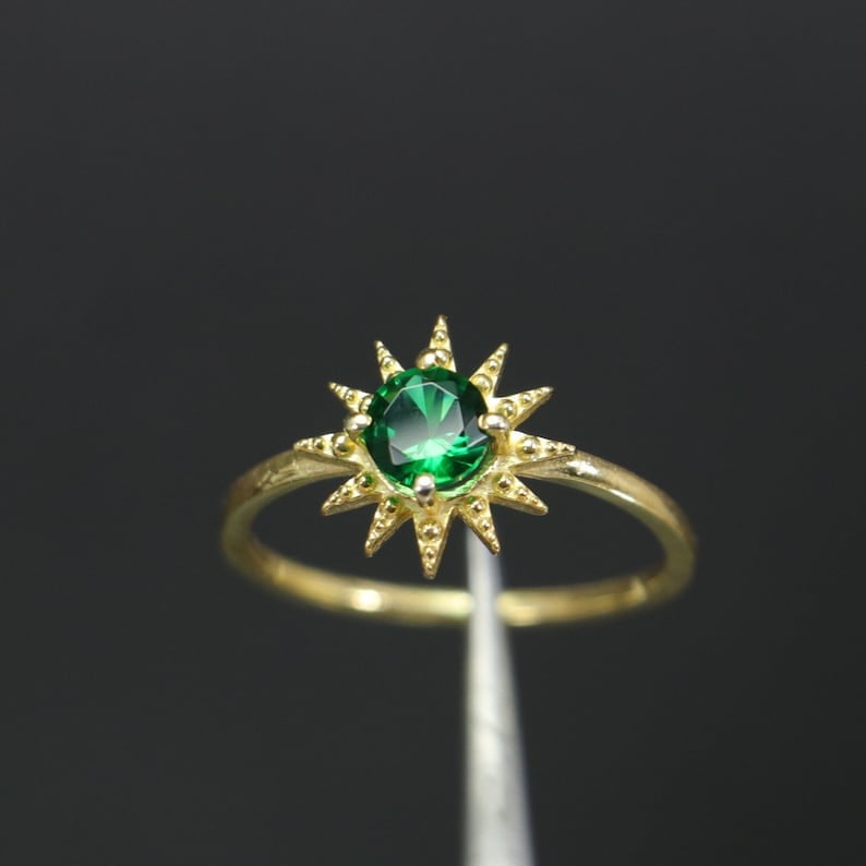 Click here for Khushi Gems Emerald Ring Gold Plated 925 Silver Ri... prices