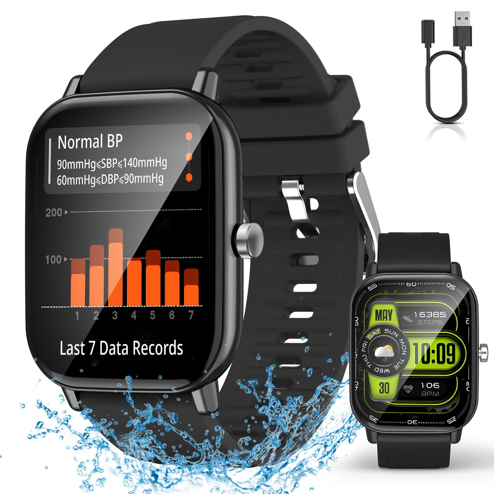 Reloj de presión arterial Smartwatch QUALYPÉ resistente al agua para ...