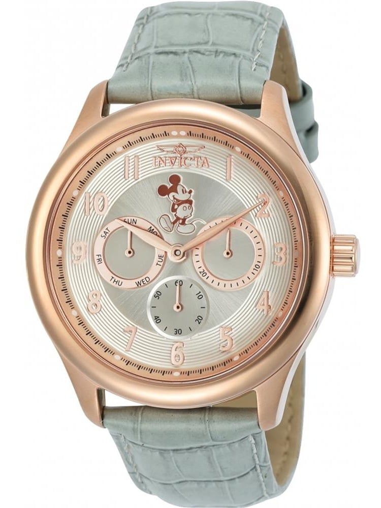 Invicta Men's Disney Limited Edition Grey Leather Band Steel Case ...