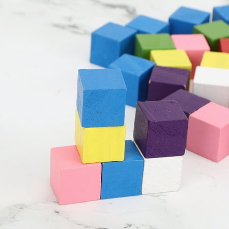 Hilitand Colored Block Set, Wood Colored Block Toy, Pine Wood For Kids ...