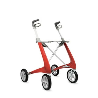 byACRE Carbon Ultralight Comfort Rollator Walker, 18.5" Seat Width, Red ...