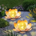 2-Pack Waterproof Solar Glass Lotus Lantern - Handcrafted for Indoor ...