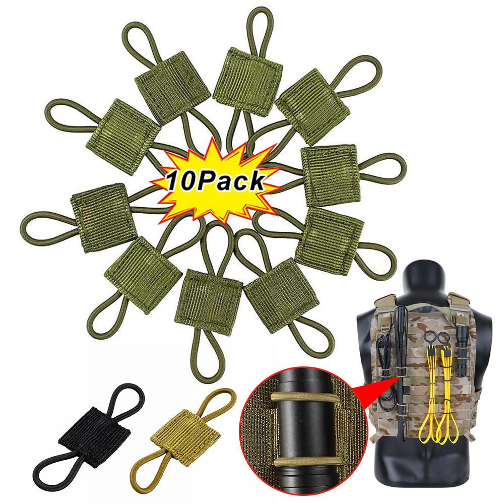 10Pcs PTT Retainer For Molle Retainers Webbing Communication Cable ...