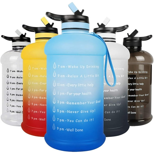 73OZ/0.6 Gallon Motivational Large Water Bottle with Straw & Time ...
