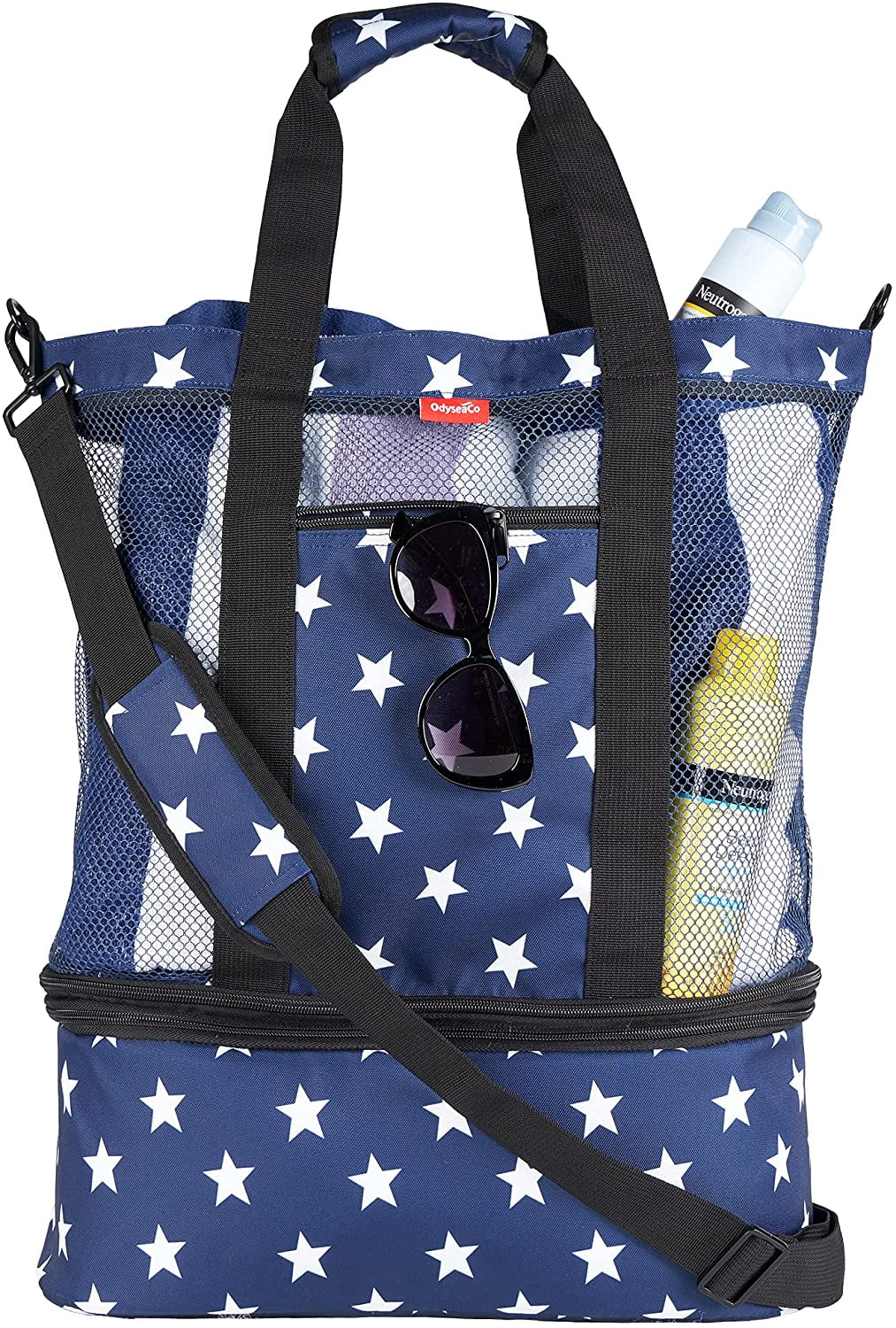 Mesh Beach Bag Tote with Insulated Cooler by Asge - Walmart.com