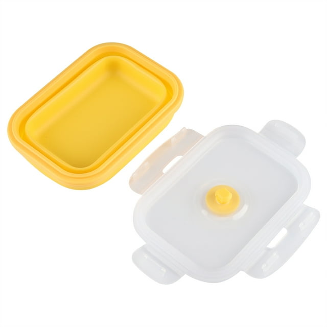 Lunch Box - 3Colors 350ml Rectangle Silicone Bento Box Collapsible ...