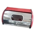 TISHITA Metal Bread Box Bread Bin with Roll Lid Bread Storage Bin ...