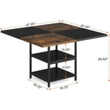 Tribesigns 47" Square Dining Table for 4, Wood Kitchen Table with ...