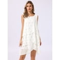 DARING DIVA Women's Party Sleeveless Crewneck Tiered Layered Chiffon ...