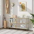 Winado Large Console Table with 3 Shelves, Gold Hallway Table, Narrow ...