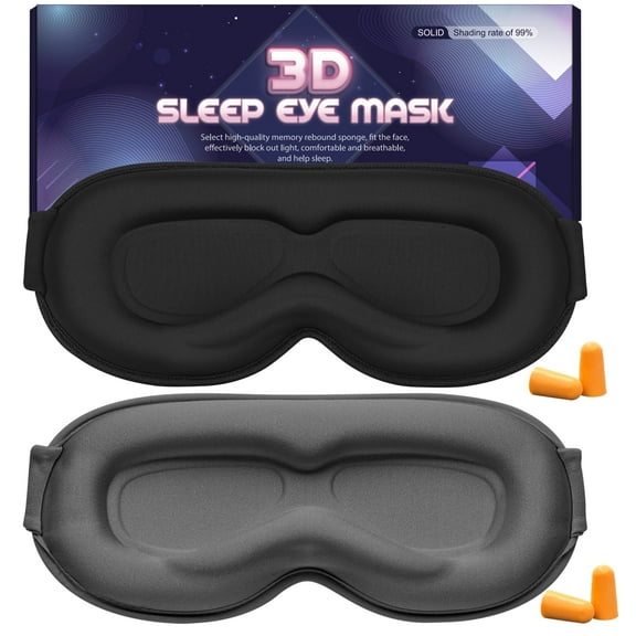 FACEMOON Sleep Mask Weighted Comfort Memory Foam Blackout 3D Design ...