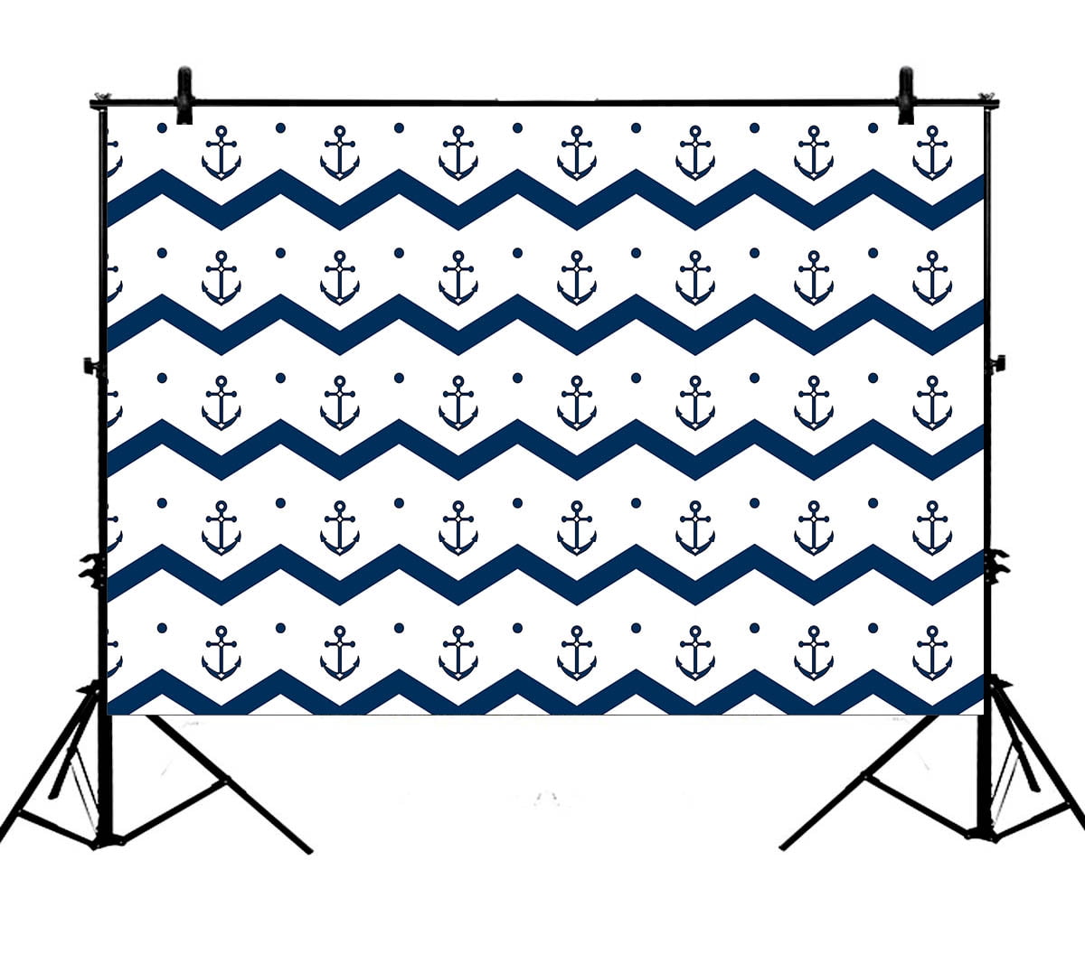 YKCG 7x5ft Chervon Navy Anchors Blue and White Photography Backdrops ...