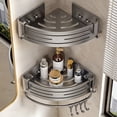 No-Drill Corner Shower Organizer with Hooks | Rust-Proof Aluminum ...