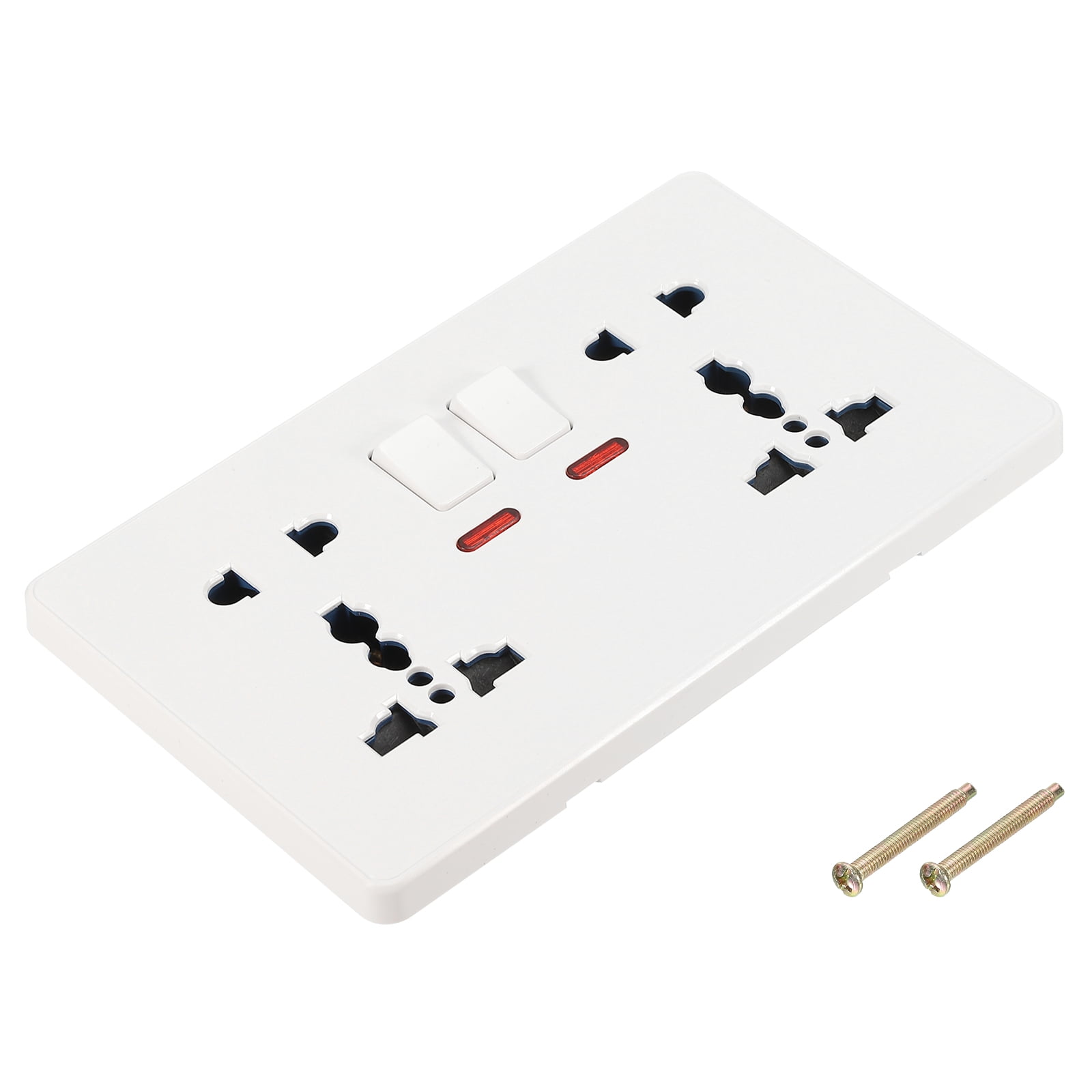 UK US Socket Double Multi Switched Power Outlet White 250V 13A ...