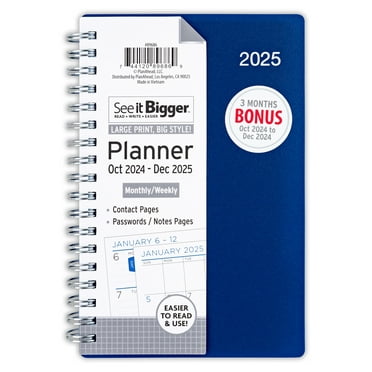 See It Bigger Monthly/Weekly Planner, April 2023 - June 2024 (11" x 9. ...
