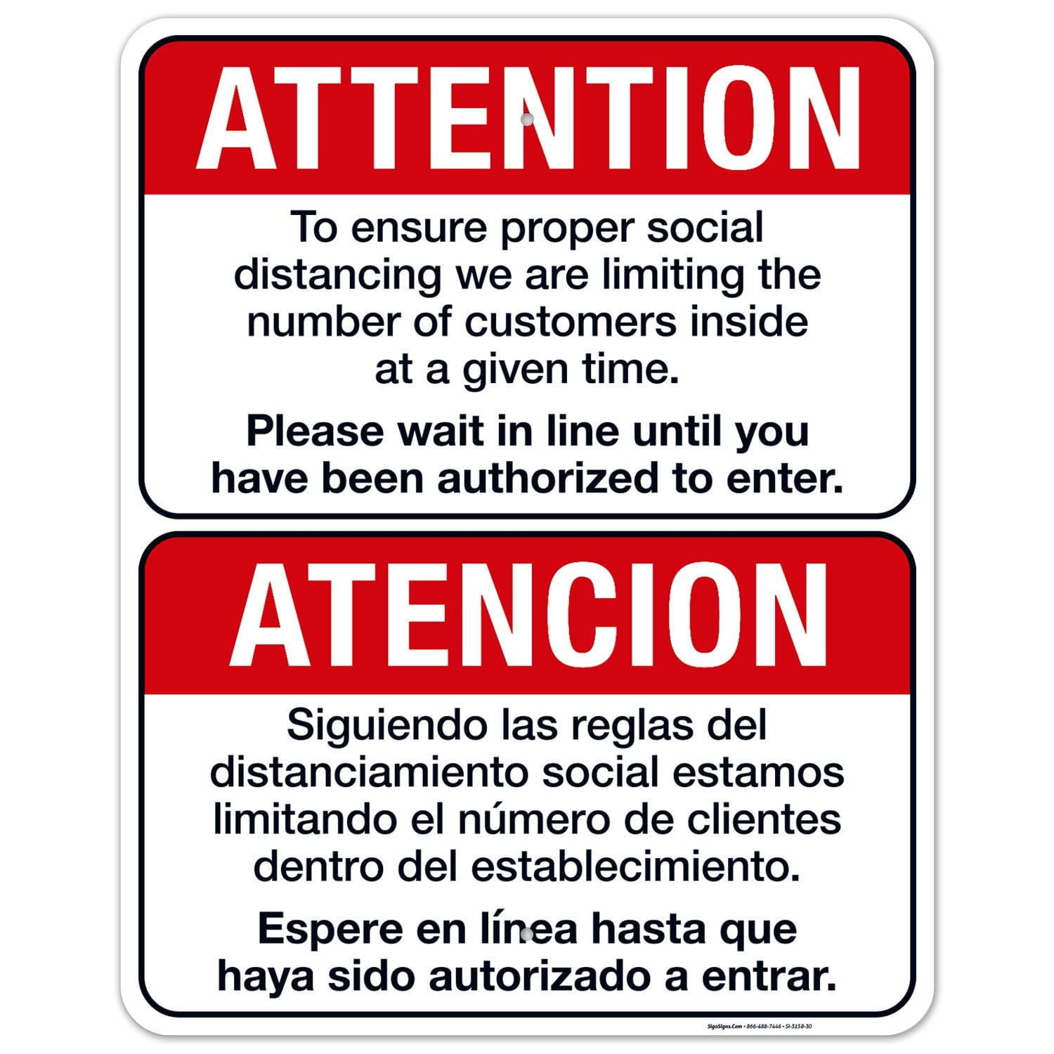 Bilingual Social Distancing Sign, Social Distance Sign, English Spanish ...