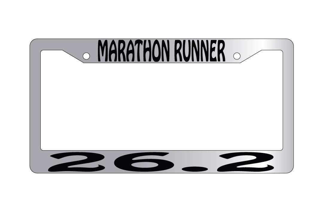 Marathon Runner 26.2 Chrome Plastic License Plate Frame - Walmart.com