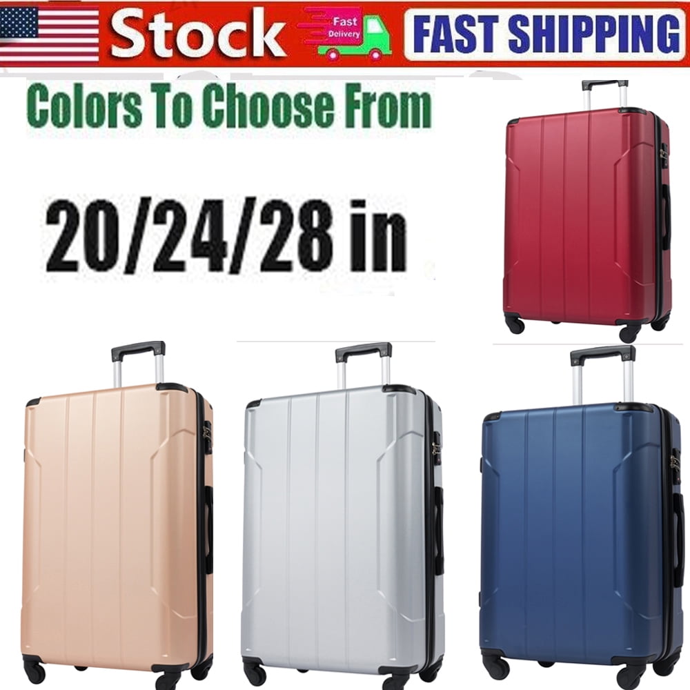 Luggage Expandable(only 20") Suitcase PC+ABS Spinner Built-In TSA lock ...