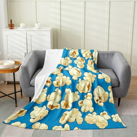 YST Popcorn Blanket 40X50,Cute White Popcorn Throw Blanket for Kids ...