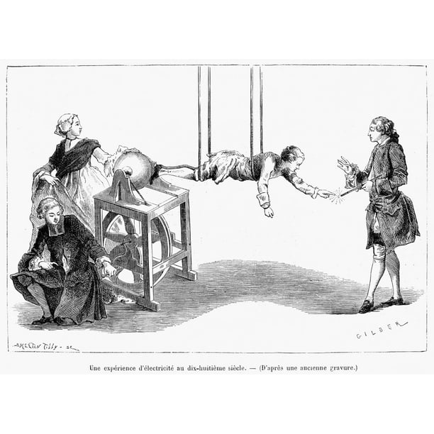 Electrical Experiment. /Na 18Th Century Electrical Experiment. French ...