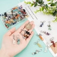 48Pcs 12 Style Gemstone Chips Beaded Pendant Decorations Lobster Clasp ...