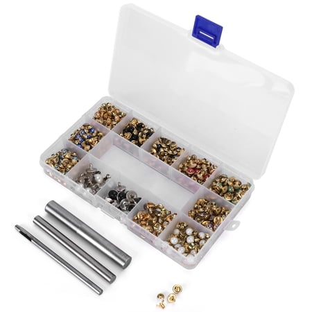 Mixed Color Leather Rivets Kit, Rhinestone Rivets Mixed Colors Brass ...