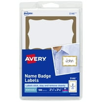 Avery, Name Tags, 2-1/3" x 3-3/8", Gold Border, 100 Badges - Walmart.com