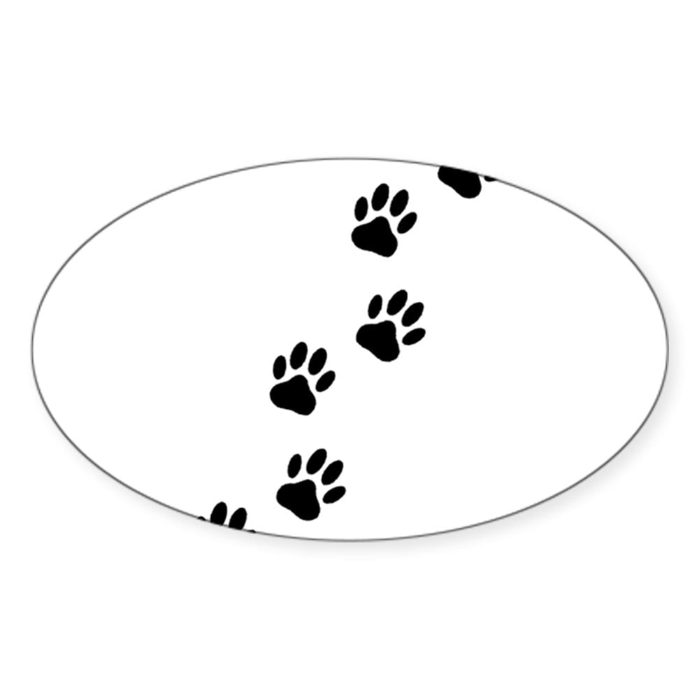 CafePress - Cartoon Dog Paw Track Sticker - Sticker (Oval) - Walmart.com