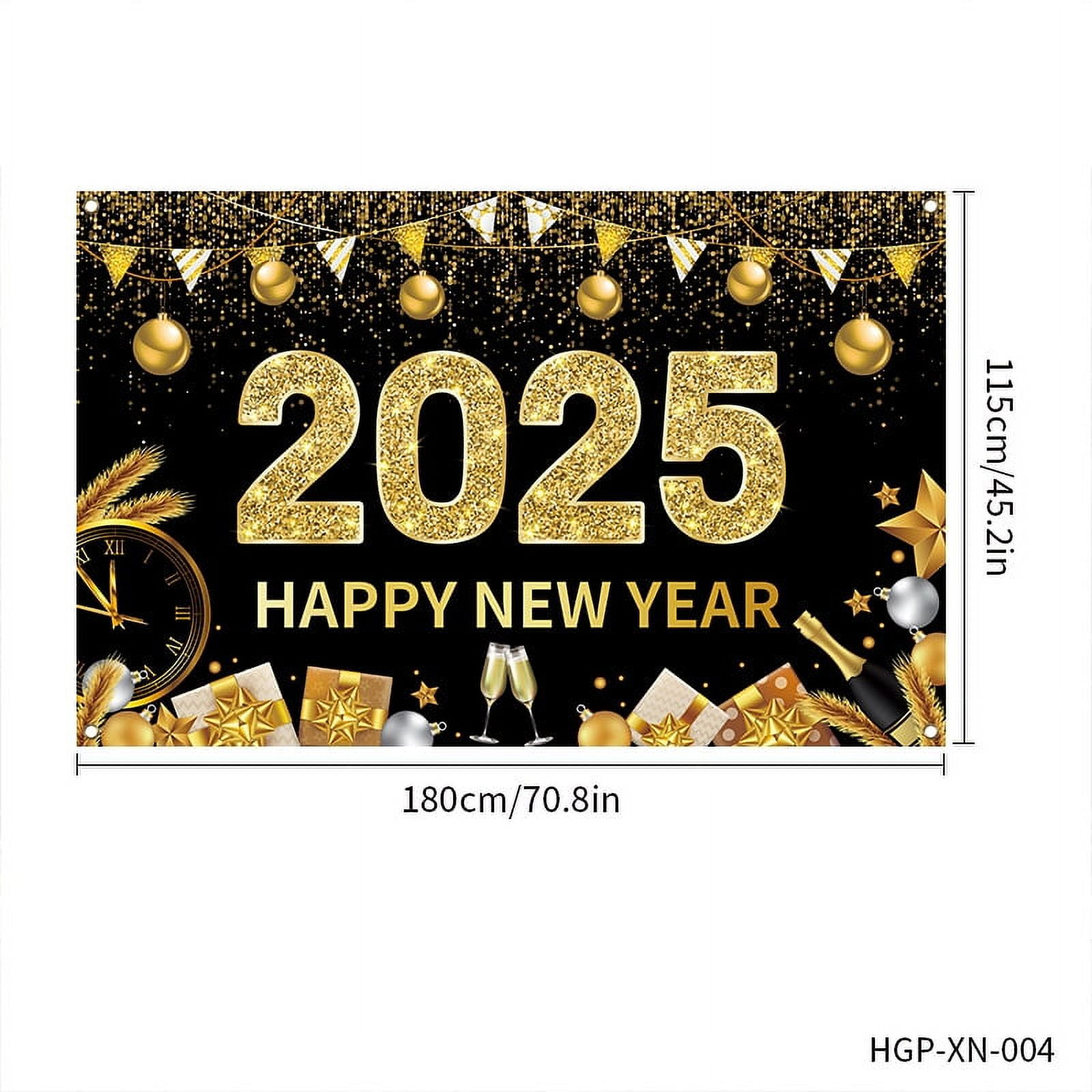 Banner de Feliz Año Nuevo 2025, suministros de decoración para fiestas ...