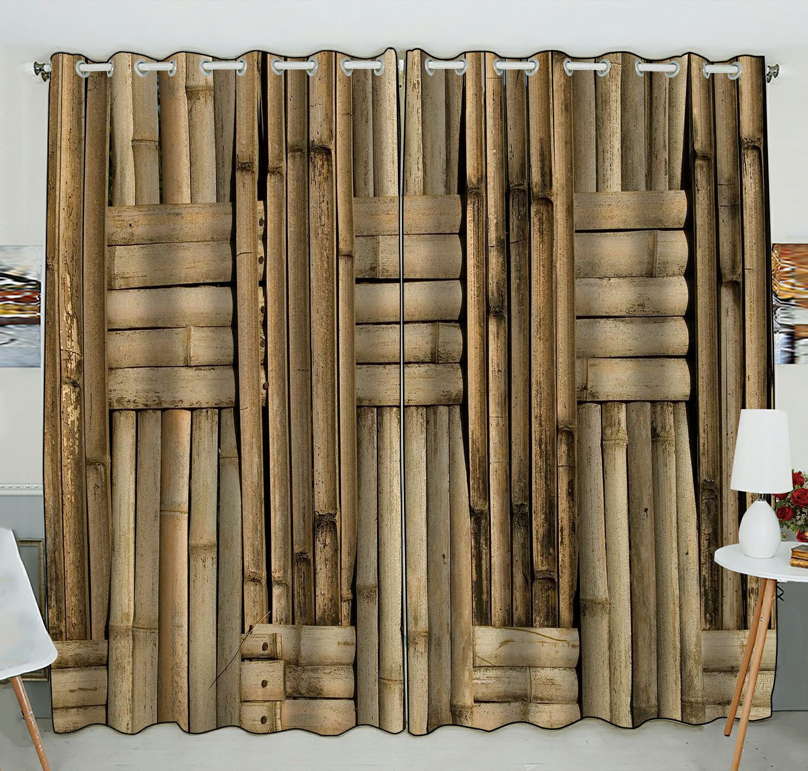 ZKGK Nature Bamboo Wall Window Curtain Drapery/Panels/Treatment For ...