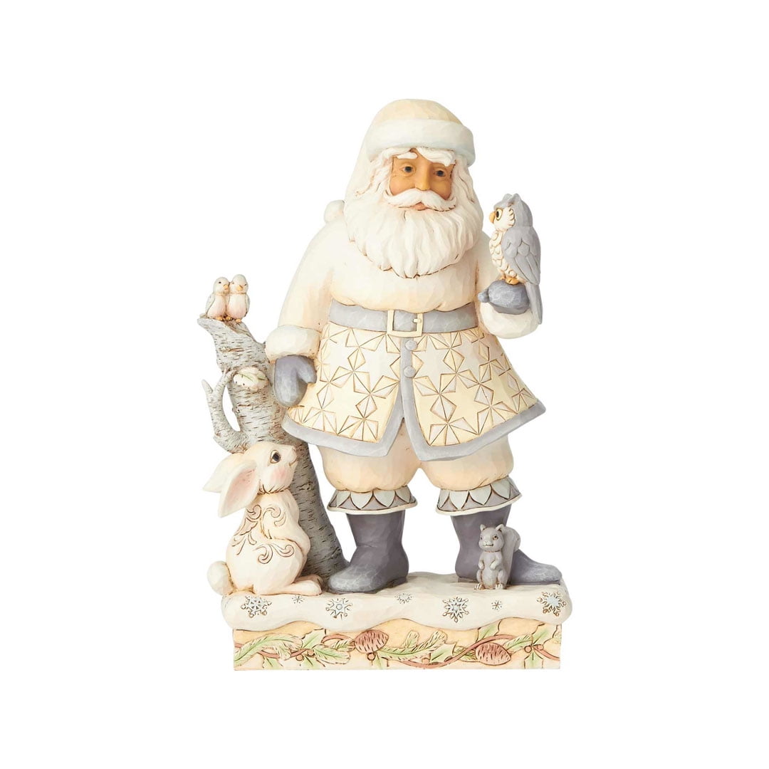 Jim Shore White Woodland Santa with Owl Christmas Figurine 6001407 New ...