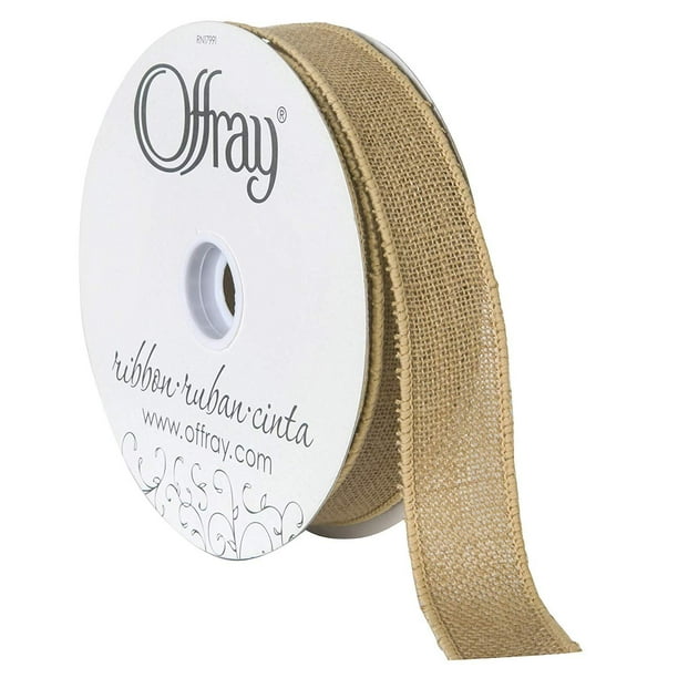 Offray Wired Edge Burlap Craft Ribbon, 1-1/2-Inch Wide by 25-Yard Spool ...